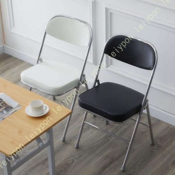 【発売日：2025年05月06日】【商品仕様】商品名: 折りたたみチェア材質：座面：レザー 脚：金属 サイズ：幅約46cm奥行約43cm高さ約80cm（ご注意：実寸サイズを測っているため多少誤差がでる場合があります）コンパクト収納！使用しな...