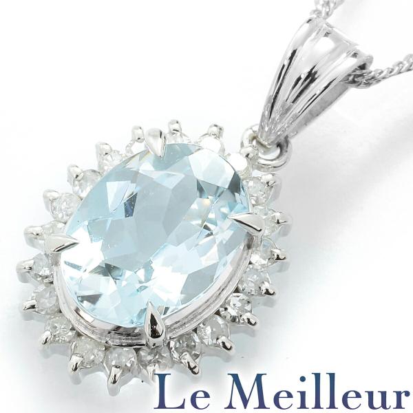 アクアマリンの鮮やかな輝きを素晴らしい透明感から眩いばかりの煌めきを放つダイヤモンドで包み込んだエレガントな一品です。[商品ランク]S　新品仕上げ済※詳細は下表をご確認ください[商品名]ペンダントネックレス[サイズ]トップデザインサイズ：約...