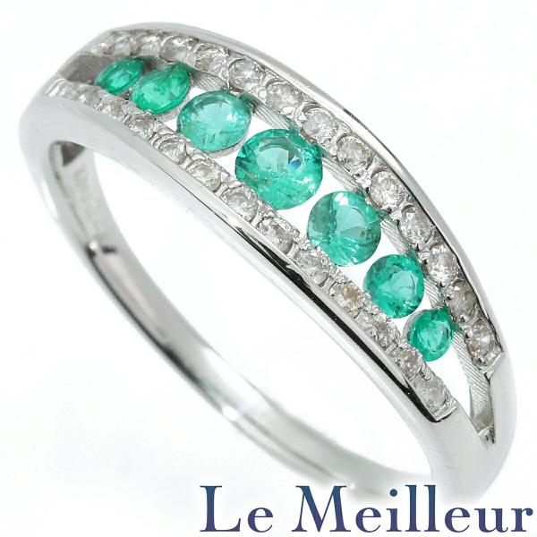 繊細なメレダイヤの煌めきで8石のエメラルドを囲んだ美しいジュエリー。透視感のある明るいエメラルドのラインとダイヤモンドの瑞々しさ溢れる眩い輝きで、指元を優雅に照らしてくれます。[商品ランク]S　新品仕上げ済※詳細は下表をご確認ください[商品...