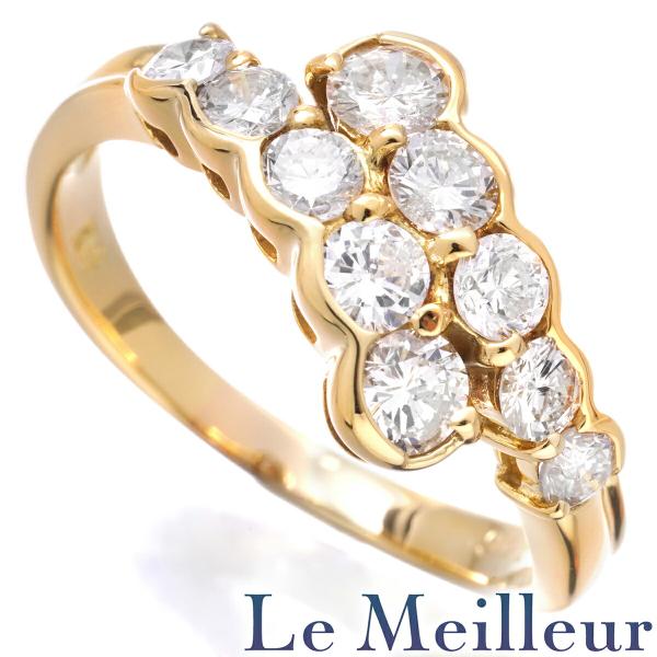 10石のダイヤモンドが贅沢にセッティングされたリング。ゴールドをベースにきらめく複数のダイヤが、立体的に配置され、指先に華やかな輝きを添えます。[商品ランク]S　新品仕上げ済※詳細は下表をご確認ください[商品名]リング SIクラス[サイズ]...