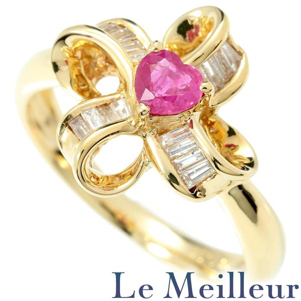 愛らしさと気品を纏うハートシェイプドのルビーとダイヤモンドのリング。まるでリボンのテープがそっと結ばれたかのような、優美なラインのデザインが可憐です。上品でありながらもフェミニンな華やかさを演出します。[商品ランク]S　新品仕上げ済※詳細は...