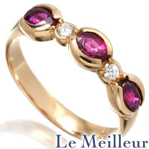 [商品ランク]S　新品仕上げ済※詳細は下表をご確認ください[商品名]リング[サイズ]最大幅：約4.0mmリング幅：約3.0mm指輪サイズ：12号本体重量：約3.1g[素材]イエローゴールド K18[石の種類]ルビー 0.34ct / ダイヤ...