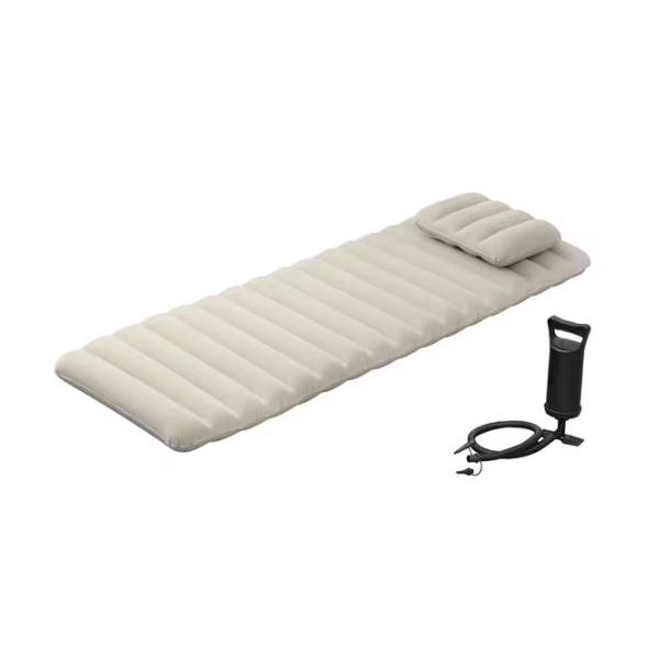 ［※お取り寄せ商品です※］特殊ウェーブ形状により、体が沈み込みにくく、寝心地が良いエアーベッドです。枕と専用ポンプが付いています。ベッドと枕の上面は滑らかな肌触りのフロッキー加工を施しています。付属のポンプは押しても引いても空気を送る、ダブ...