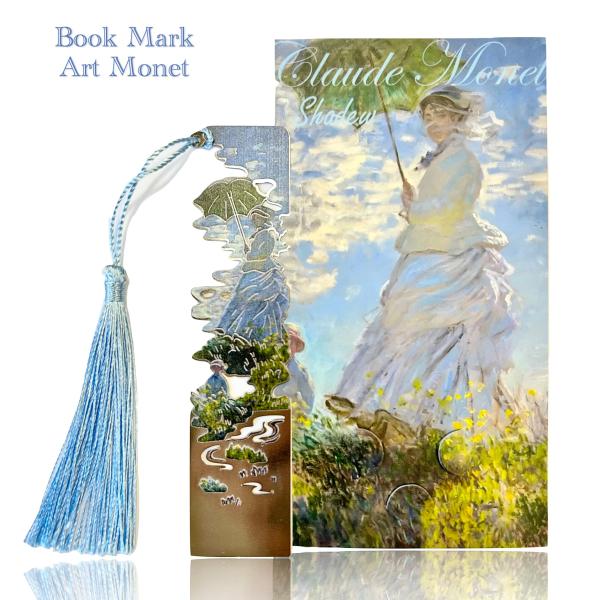 ＊美術を感じるタッセル付きのクロード・モネ ブックマーク＊フランスの印象派を代表する画家、クロード・モネの代表作「散歩、日傘をさす女性」をモチーフにしたしおりです。読書や学習の際、お気に入りのページをしっかりとサポートします。このブックマー...