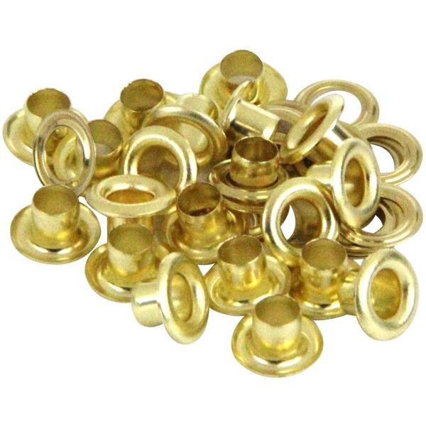 ■用途／特長革にあけた穴の補強と装飾を兼ねた金具です。サイズごとに専用の打ち具で叩いてカシメて固定します。■仕様／内容［素材］真鍮［ハトメ抜きのサイズ］ハトメ抜き12号（3.6mm）［取付に必要な工具］ハトメ打具セット No.200［サイズ...