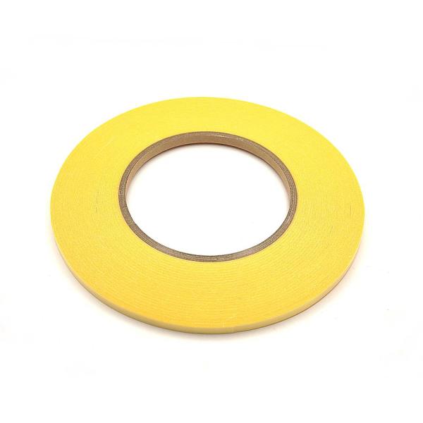 ■用途/特長標準タイプの両面テープです。剥離紙は黄色ですが、テープは無色透明です。ブランド：ハイボン巾：5mm長さ：50m標準タイプのマルコポーロ818と同等かそれ以上の接着強度ながら、価格が安いため、鞄・皮革メーカーに幅広く使用されている...