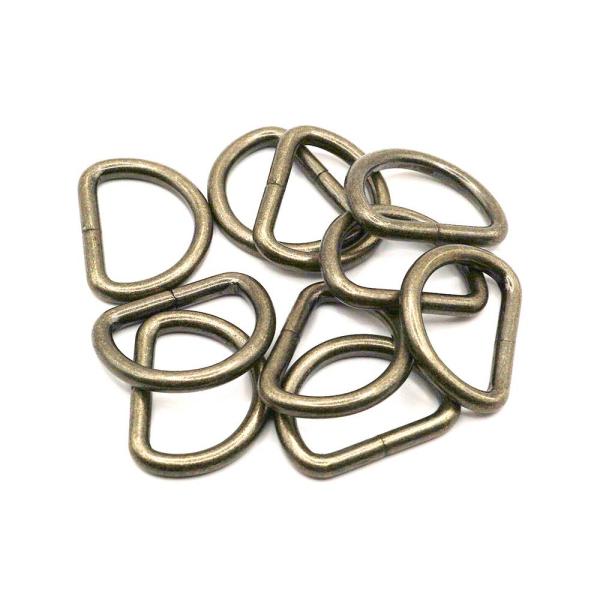 ■用途/特長閉じた輪金具です。カバンの持ち手、ショルダー紐のつなぎ金具などによく使われる金具です。■仕様／内容［サイズ］内径15mm/高さ10mm/線径2.5mm色：アンティーク数量：10個入り【当店取り扱いの金具の色表記について】　・ニッ...
