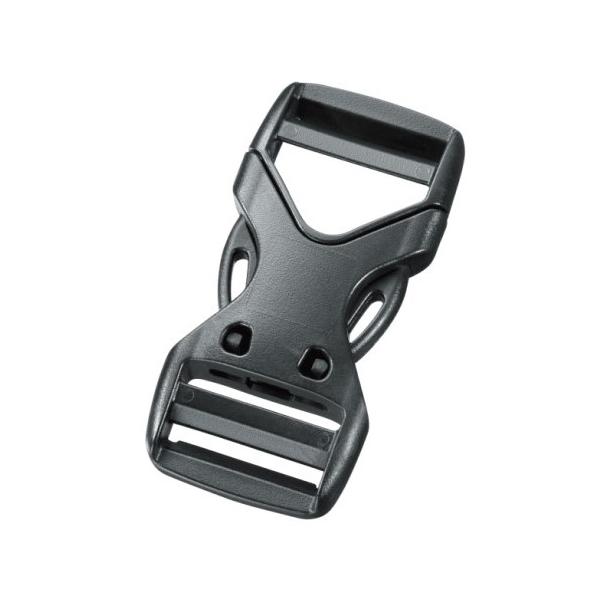 ■用途/特長メーカー：YKK品番：LB25MVD全長：69mm　　全幅：33mmテープ幅：25mm材質：ポリアセタール高強度と軽量化を実現させたバックルです。両端にアジャスター機能を持たせた両引きタイプのバックルです。