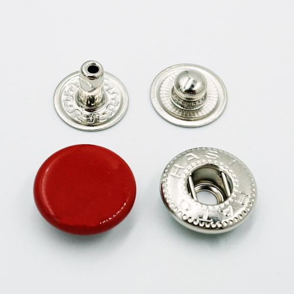 ■用途/特長No.5ホック　4ツ組　赤塗装（ニッケル）2本バネホック頭径：約12.5mm色：赤塗装（頭以外はニッケル）数量：20組入り[打棒］バネホック打ち棒大[ハトメ抜きのサイズ］10号（3mm）[ハンドプレス用]バネホック用コマNo.5...