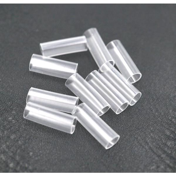 ■用途/特長加熱仕上げタイプの紐先処理用の透明セルです。紐を差し込んでアイロンやライターなどで加熱するとセルが収縮します。直径約2〜5mmくらいの紐にご使用いただけます。靴紐などの長さ調整にも便利です。色：透明数量：100個入り長さ：約15...