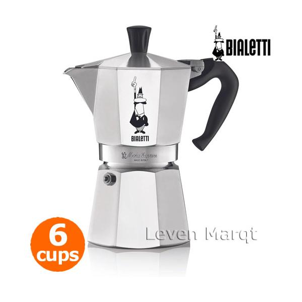 モカエキスプレス 6cup ビアレッティ BIALETTI髭のおじさんのトレードマークで親しみのあるイタリアの老舗ビアレッティ社の定番モデルです。イタリア本国では一家に一台は必ずあるといわれているシェアNo.1商品です。伝統的な美しいフォル...
