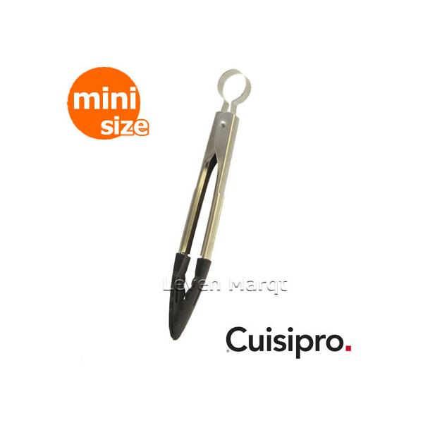 クイジプロ cuisipro シリコンロッキングトング（ミニ）ブラックロングセラーの万能ロッキングトング。ハンドルの丸いリングを引けば、先端部を閉じてスッキリをスリムに収納でき、引き出しの中でも邪魔になりません。全長21.5cmと小回りの利...