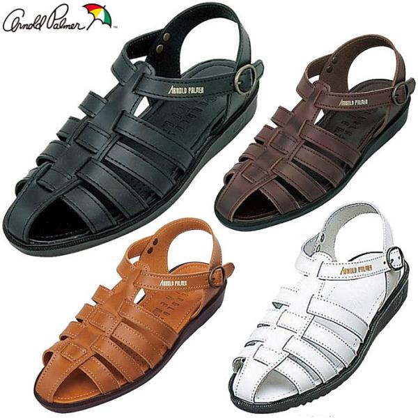 アーノルドパーマーの定番のメンズサンダルです。本革を使用した丈夫な作りに、クッション性のよいウレタンソールが、滑りや摩耗にも強く機能性に優れています。安心の日本製、脱ぎ履き簡単なホック式。シンプルなデザインなので、普段履きからオフィス履きま...