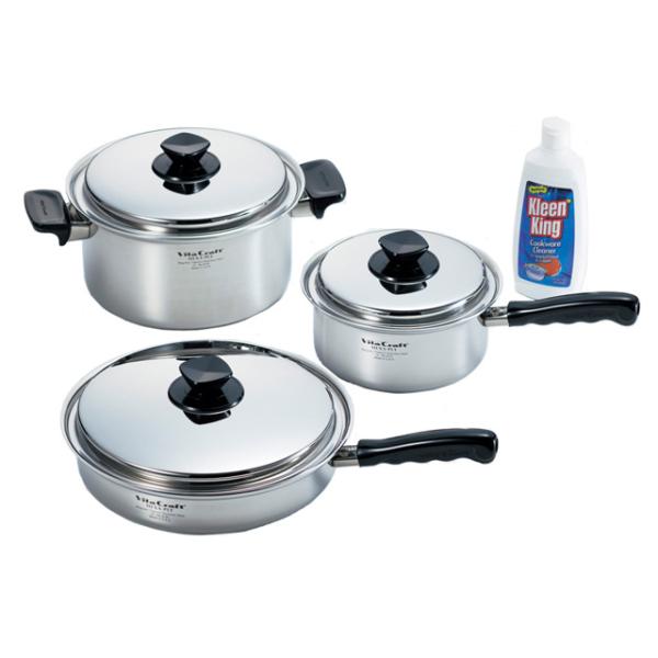 送料無料-沖縄・離島除くギフトに！全面6層構造の新しい多層構造板を使用したビタクラフト"ヘキサプライ"外側には頑丈で耐久性に優れた「チタン入り電磁性ステンレス」を採用。熱効率がさらにアップし、より高い経済性・機能性を発揮します。[セット内容...