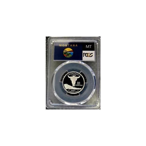 2007-S 25c モンタナ シルバー 州旗ラベル クォーター プルーフ コイン PCGS PR70 DCAM