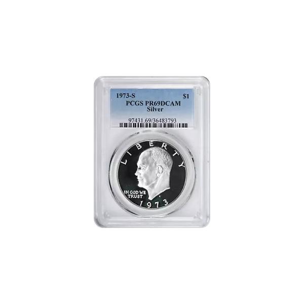 1973-S シルバー アイゼンハワー アイク ダラー PR69DCAM PCGS プルーフ 69 ディープ カメオ