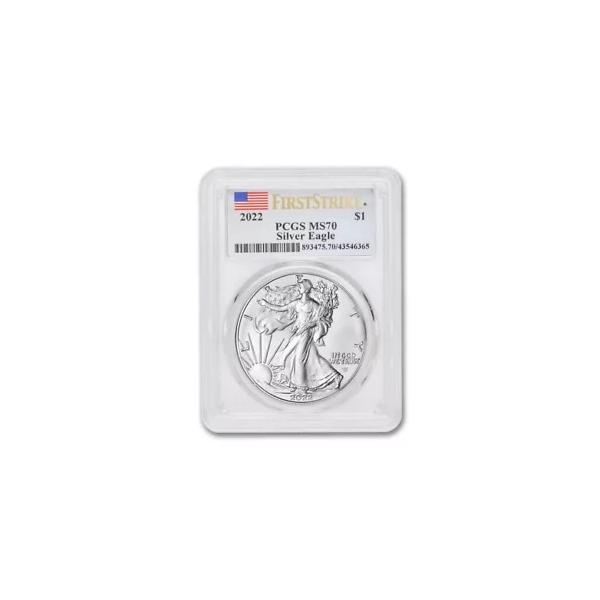 2022 $1 シルバー イーグル PCGS MS70 ファースト ストライク 1 オンス .999 ファイン アメリカ コイン