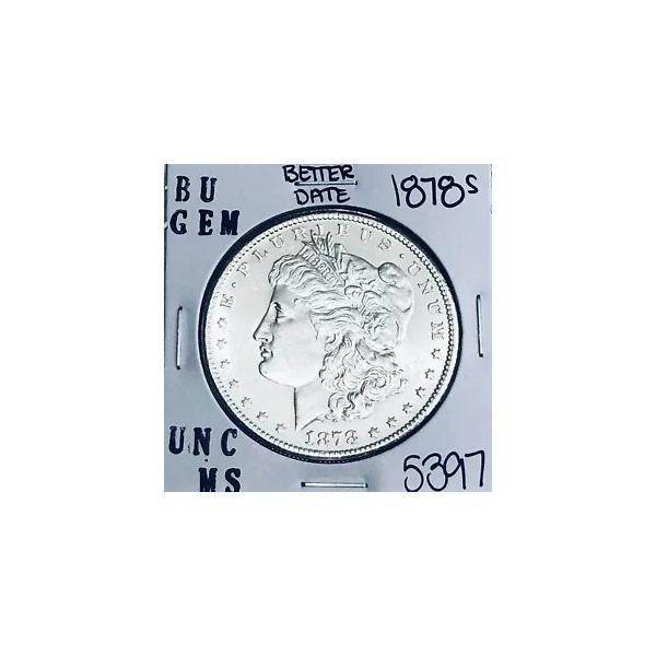 1878 S BU ジェム モーガン シルバー ドル UNC MS+++ 米国造幣局 レア コイン 5397