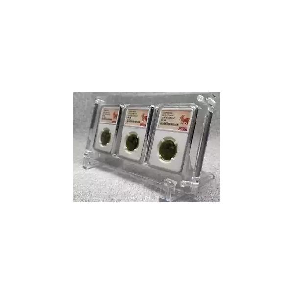 NGC/PCGS/ICG コインホルダー用 3 グリッドアクリルディスプレイフレームショーケース収納ボックス
