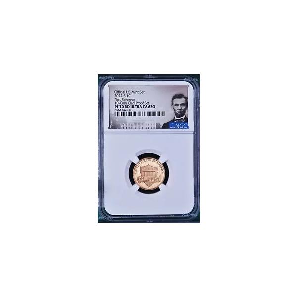 2022 S US ミント 10 コイン プルーフ セット バージョン リンカーン セント ペニー NGC PF70 RD FR