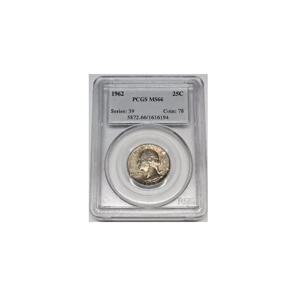 1962-P ワシントン クォーター - PCGS MS66
