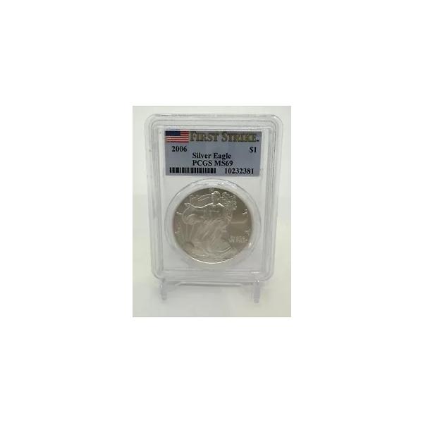 2006 ファースト ストライク アメリカン シルバー イーグル コイン PCGS MS69 米国造幣局