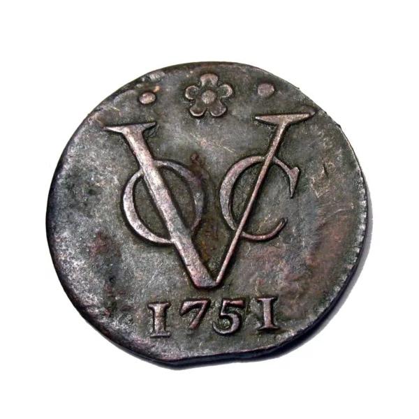 オールド コロニアル コイン 1751 高級銅 VOC 1 DUIT