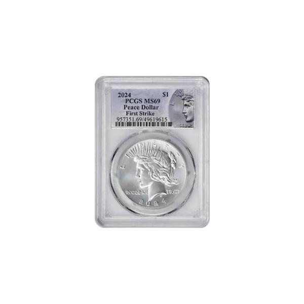 2024 ピース シルバー ダラー MS69 ファースト ストライク PCGS (ピース ラベル)