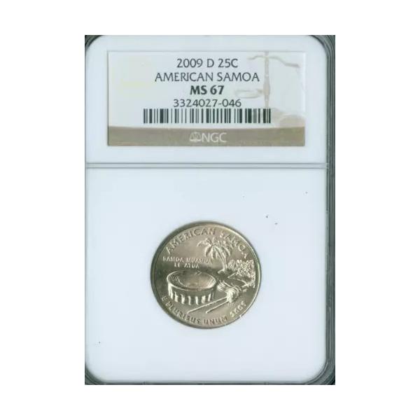 2009 年アメリカ領サモア地区 NGC MS67 ビジネスストライキ。