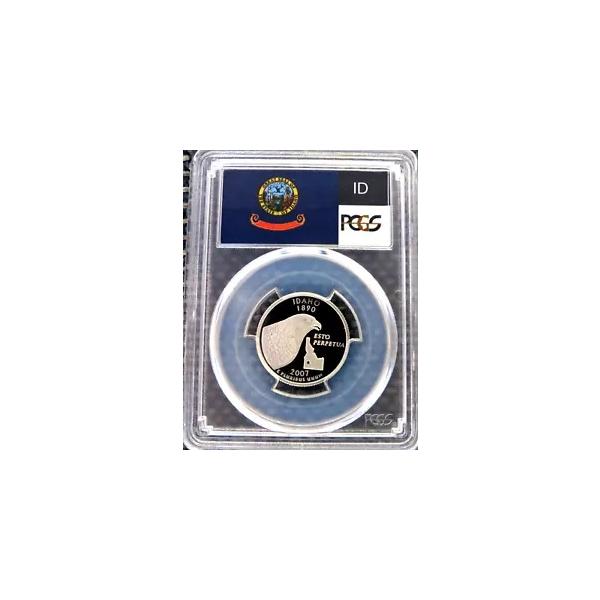 2007-S 25c アイダホ シルバー 州旗ラベル クォーター プルーフ PCGS PR70DCAM
