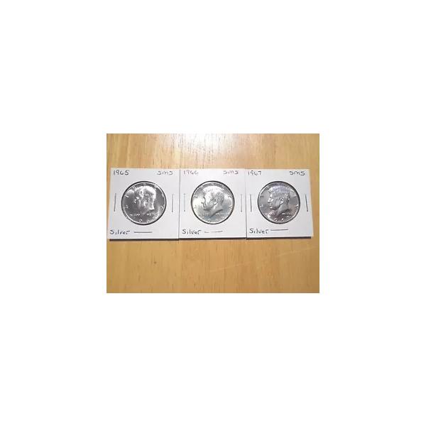 1965 SMS 1966 SMS 1967 SMS シルバー ケネディ ハーフダラー 3 コイン ロット セット