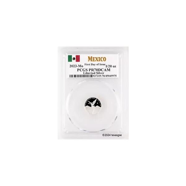 2023 1/20 オンス シルバー メキシコ リベルタ コイン PCGS PR70 発行初日