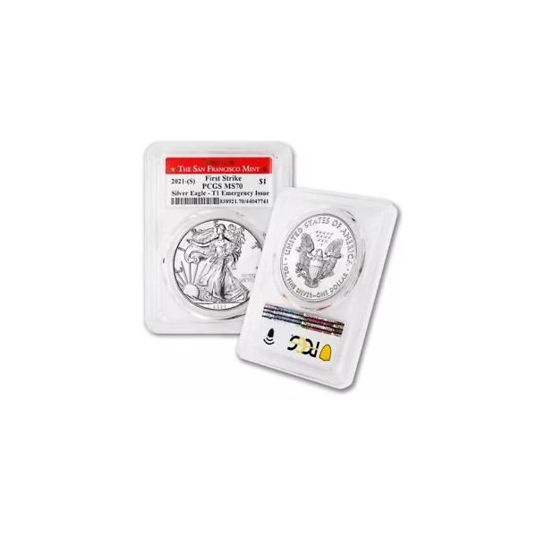 2021-(S) $1 US シルバー イーグル タイプ 1 PCGS MS70 FS 緊急発行 SF ラベル コイン