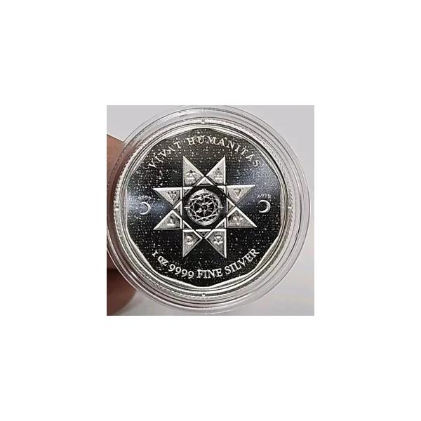 2022 Tokelau 1 オンス シルバー $5 Vivat Humanitas BU シルバー Rpund カプセル入り