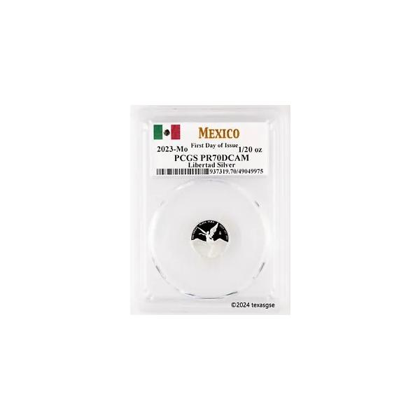 2023 1/20 オンス シルバー メキシコ リベルタ コイン PCGS PR70 発行初日
