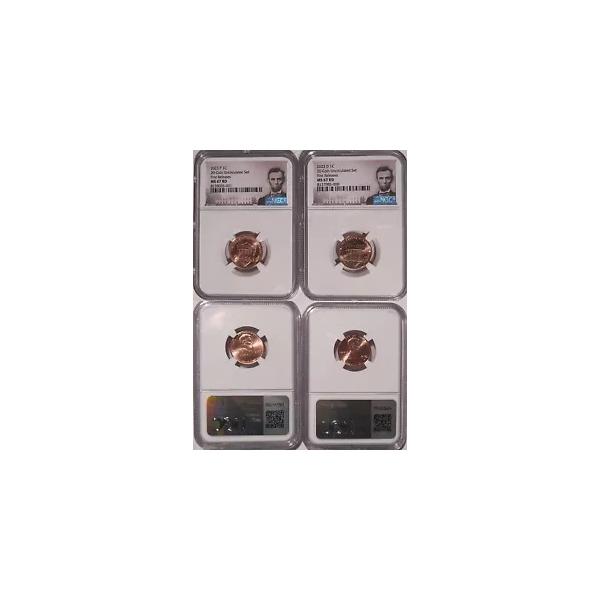 2023 P&amp;D リンカーン シールド セント 1c NGC MS 67 RD 初回リリース 2 コイン セット