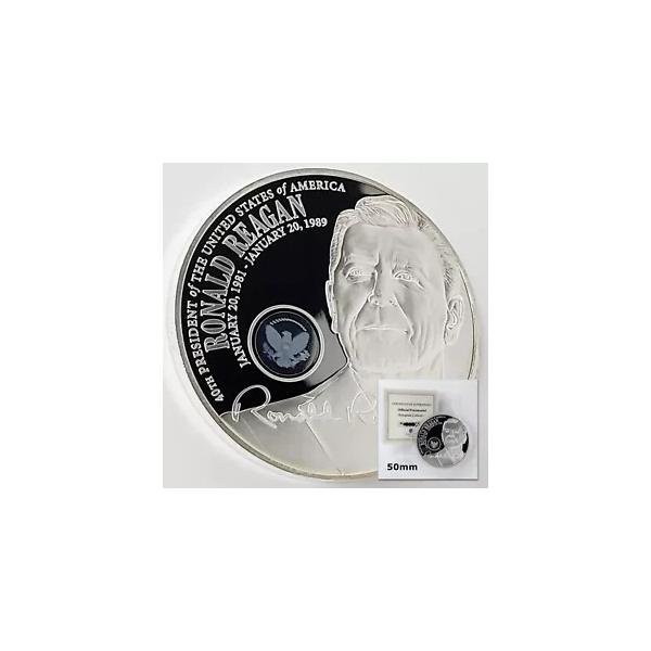 2014 ロナルド レーガン大統領記念ホログラム プルーフ 2 インチ コイン wCOA BS5003