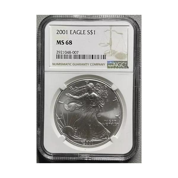 2001 $1 アメリカン シルバー イーグル NGC MS68