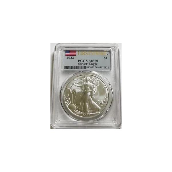 2022 $1 アメリカン シルバー イーグル ファースト ストライク PCGS MS70 - 3 日間オークション!!!