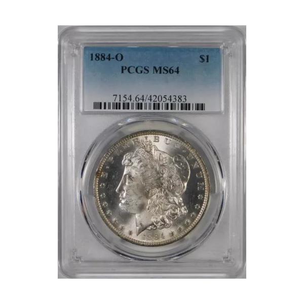 1884-O $1 モルガン シルバー ダラー コイン PCGS MS64