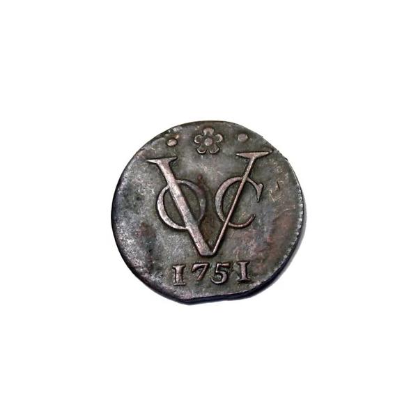 オールド コロニアル コイン 1751 高級銅 VOC 1 DUIT