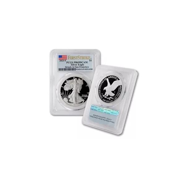 2023-S $1 シルバー イーグル PCGS PR69DCAM ファースト ストライク サンフランシスコ ミント ディープ カメオ