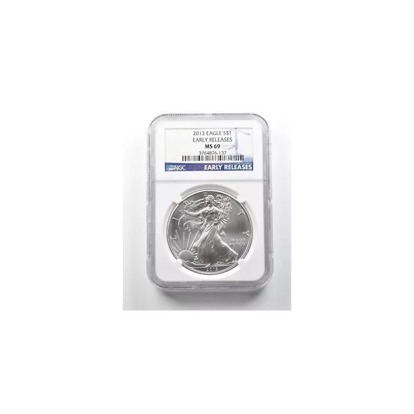 MS69 2013 アメリカン シルバー イーグル - 早期リリース - グレード NGC *412