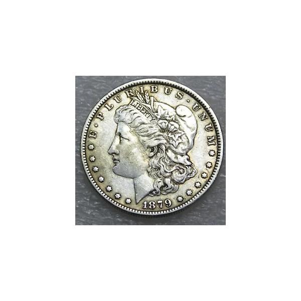 1879 P モルガン シルバー ダラー VF/XF サフリップに光沢のあるオリジナル コイン #H825