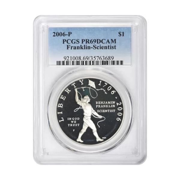 2006-P フランクリン サイエンティスト シルバー 記念ドル PR69DCAM PCGS プルーフ 69 DC