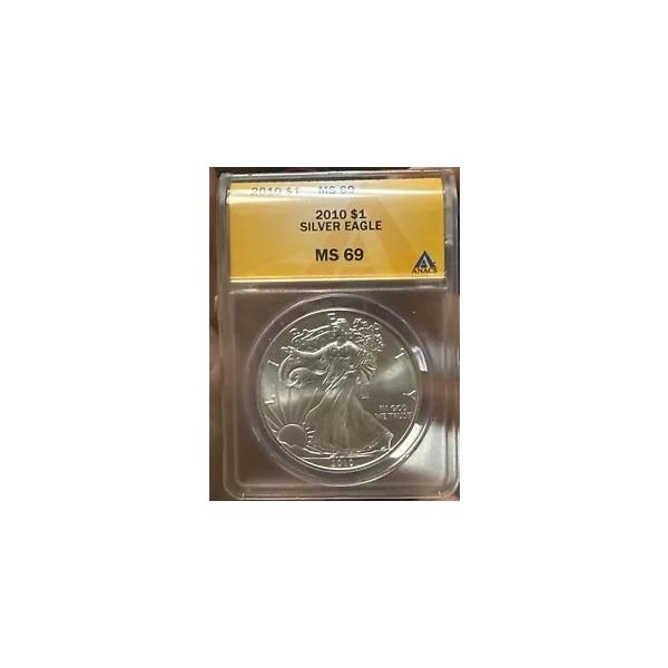 2010 アメリカン シルバー イーグル ANACS MS69 -- B1