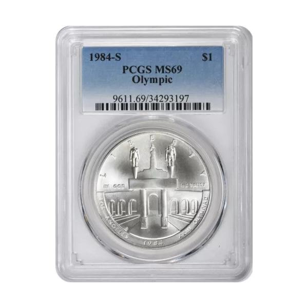1984-S オリンピック銀貨記念ドル MS69 PCGS ミントステート 69