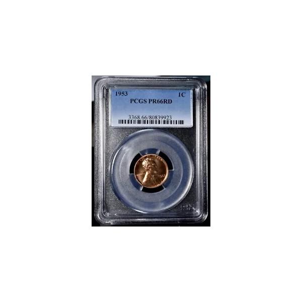 1953 リンカーン ウィート ペニー セント - PCGS PR66 RD