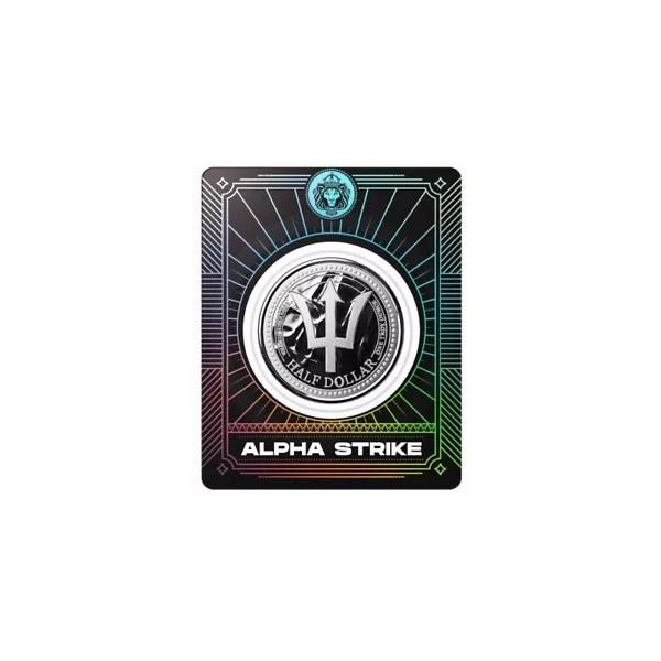 2024 1 オンス 999 シルバー バルバドス トライデント ALPHA STRIKE アッセイ、Certi-Lock スリーブ