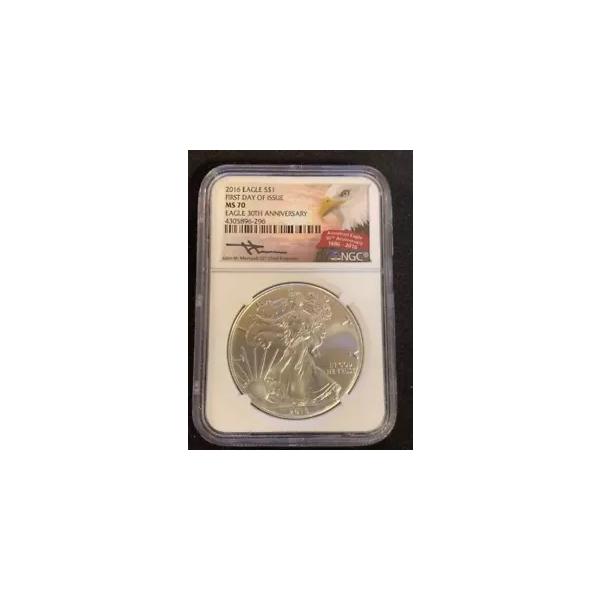2016 シルバー イーグル $1 NGC MS70 30 周年記念 - 他のオークションを見る 4 個以上 シルバー